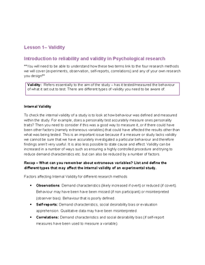 Detailed Notes - CIE Psychology A-level Notes Psychology and ...