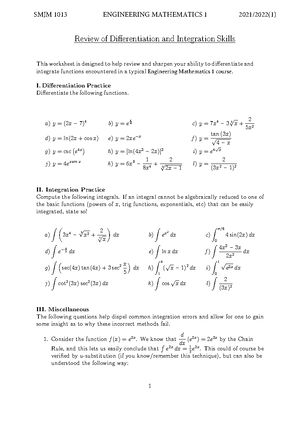 Final Examination 2020/2021 - Engineering Mathematics 1 - UTM - Studocu