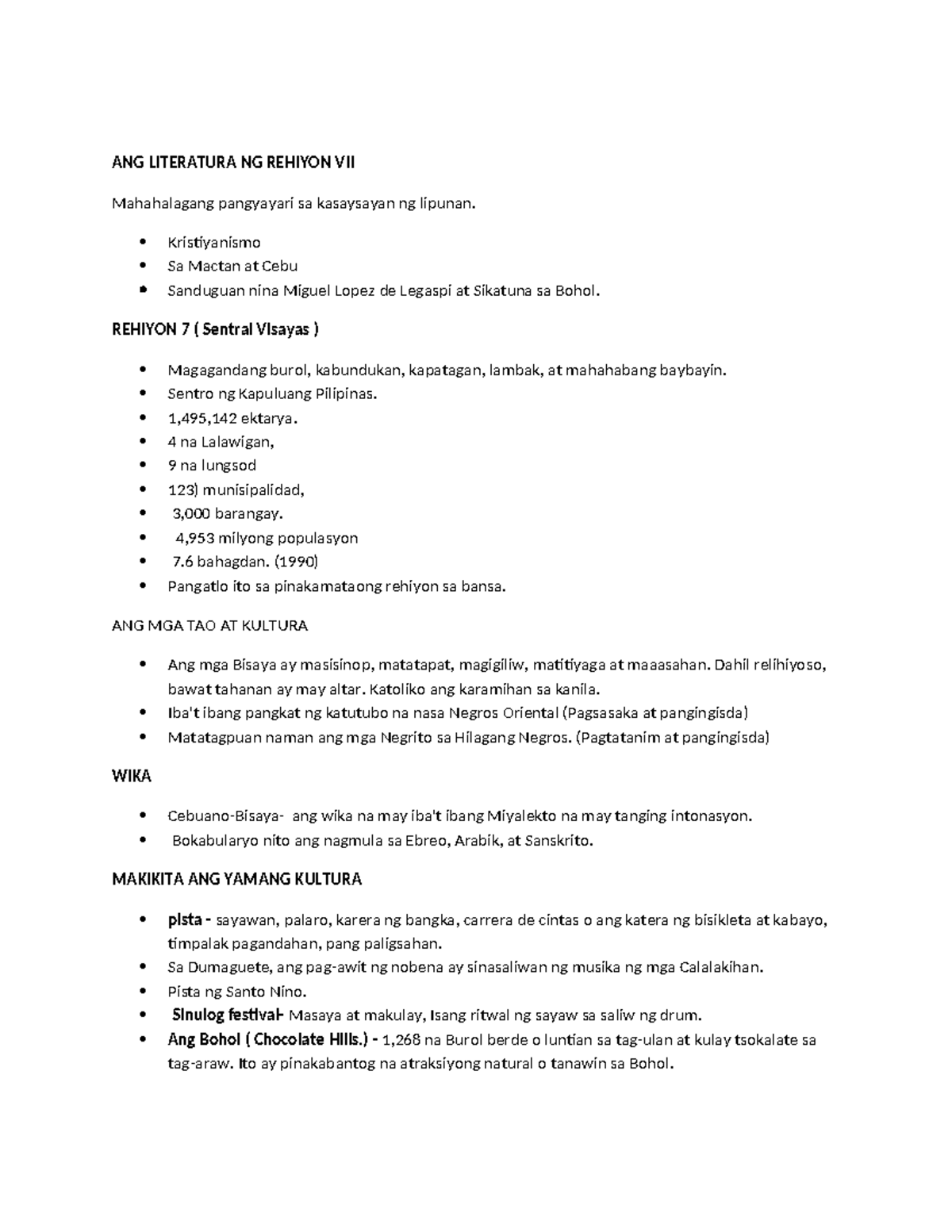 Rehiyon-7 - ,,,, - ANG LITERATURA NG REHIYON VII Mahahalagang ...