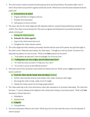 FA Davis Questions - MH - Ch 12 - Crisis - FA Davis CHAPTER 12 – CRISIS ...