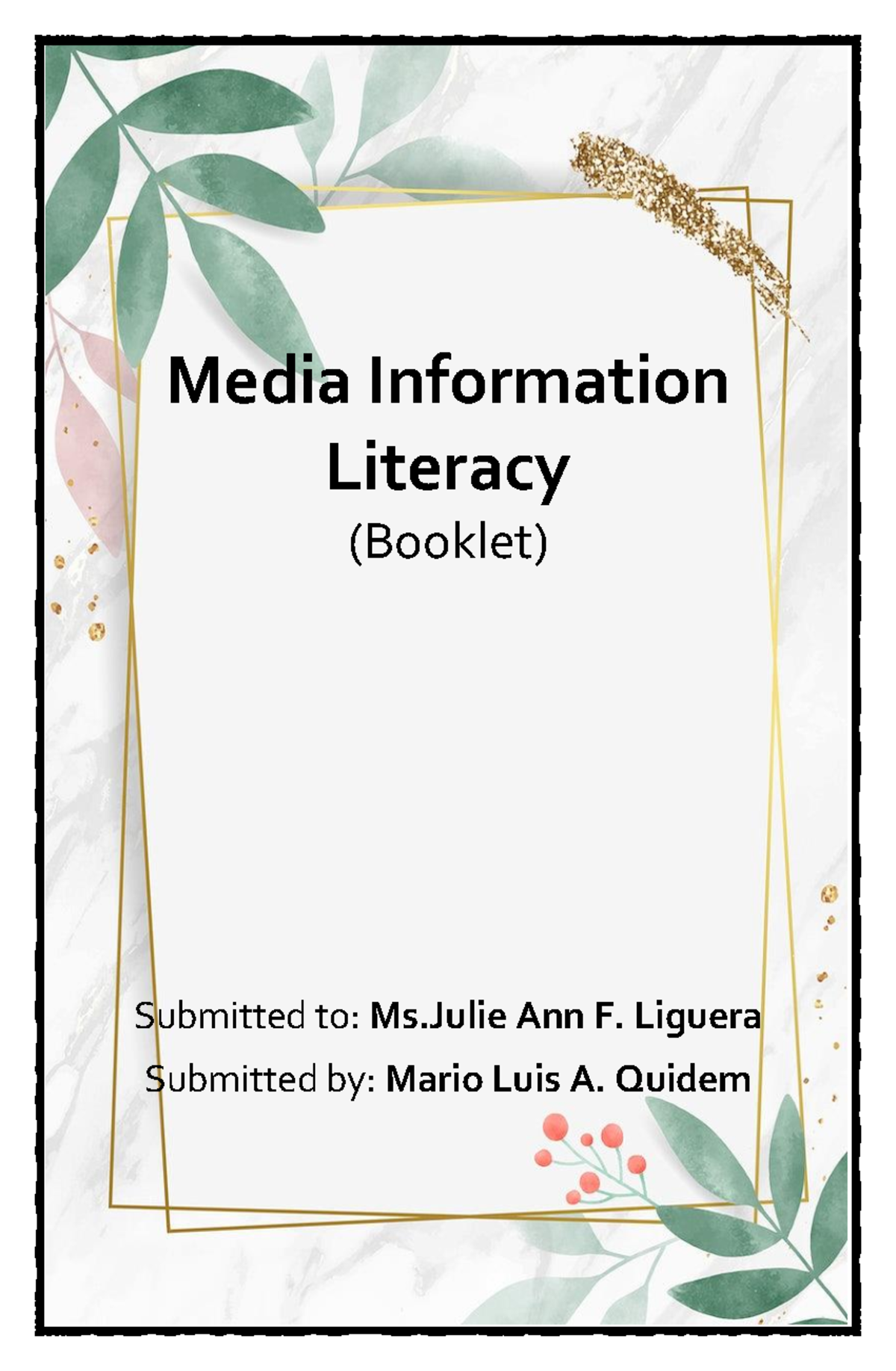 Media Information Literacy 2 - Media Information Literacy (Booklet ...