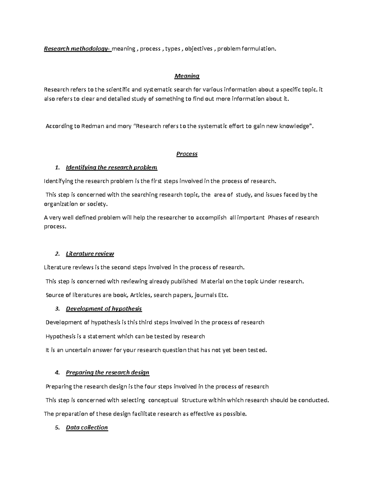 Research - these notes are easy and contain all the topics - Research ...