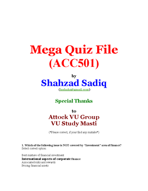 ACC501 All Solved MCQ Midterm - ACC 501 Solved MCQ'S For MID & Final ...