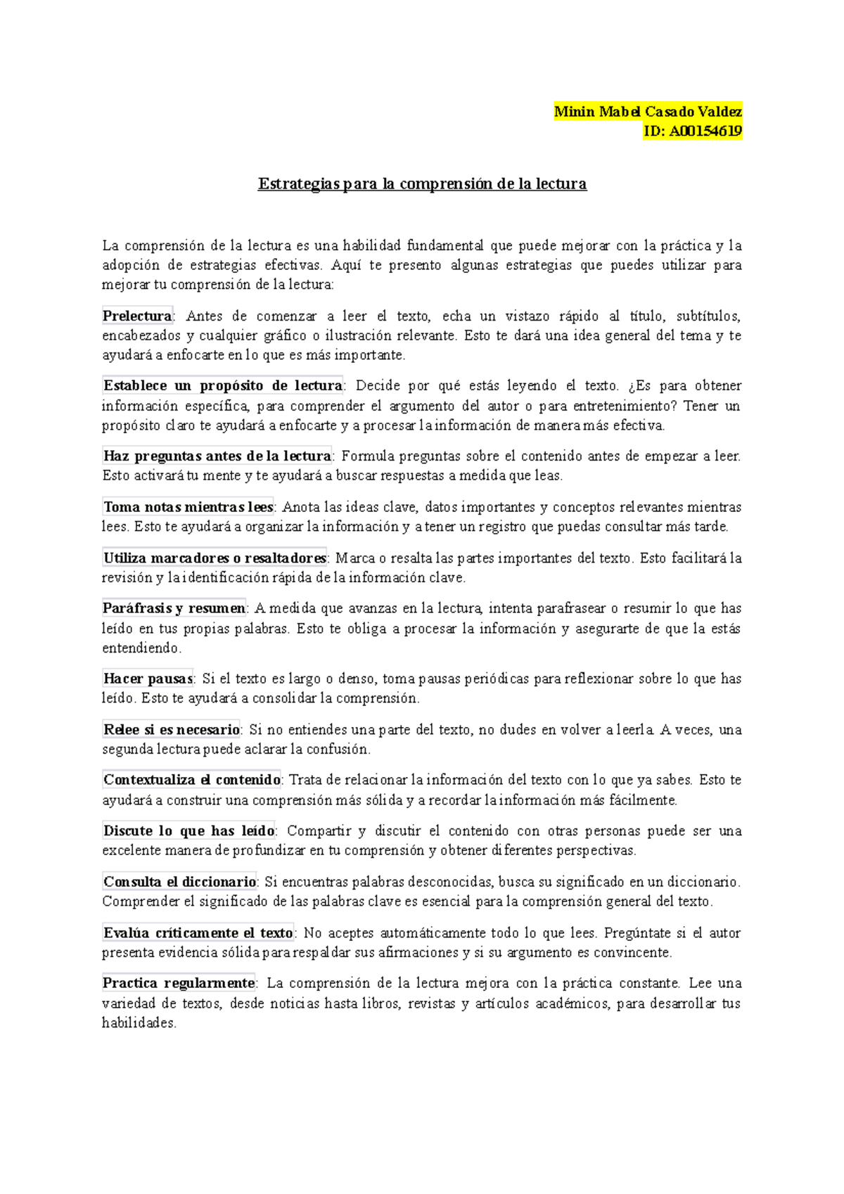 Estrategias para la comprensión de la lectura - Minin Mabel Casado ...