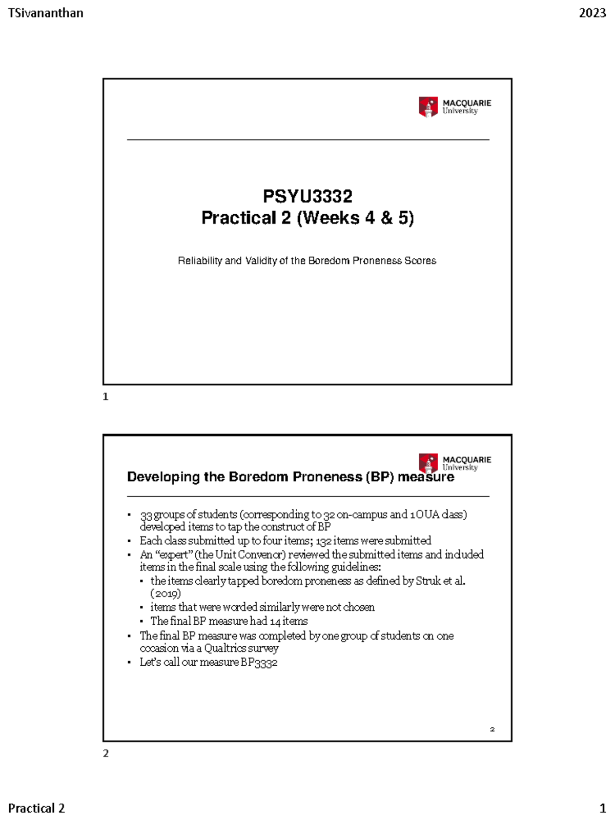 PSYU3332 Week 4 and 5 Practical Slides 2023 - Student version - PSYU Practical 2 (Weeks 4 & 5 ...