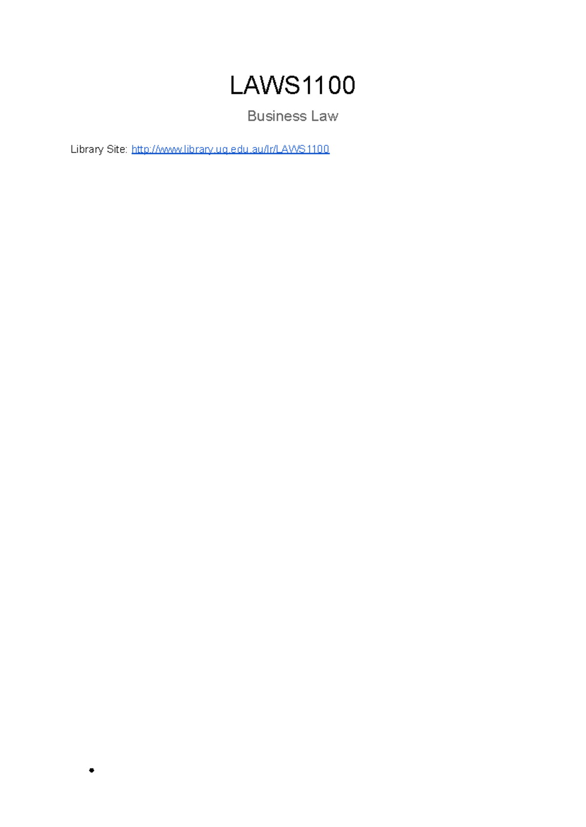LAWS1100 - Full course lecture notes - LAWS Business Law Library Site ...