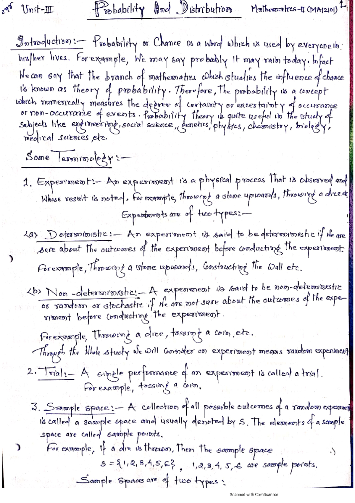 A short note of Probability & Distributions - Computer Science and Engineering - Studocu