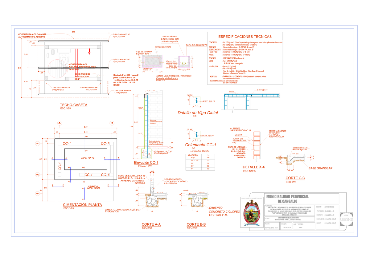 UBS2 - UBS - Detalle Caja de Registro Prefabricado Escala: 1/ Fondo ...
