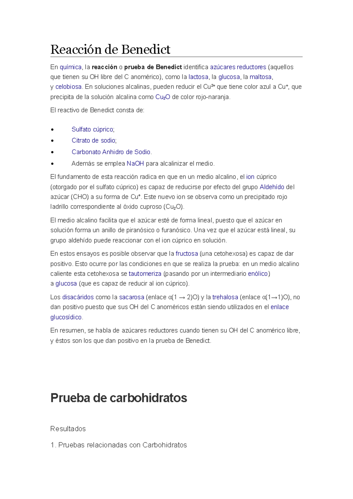 471567067 Reaccion de Benedict - Reacción de Benedict En química, la ...