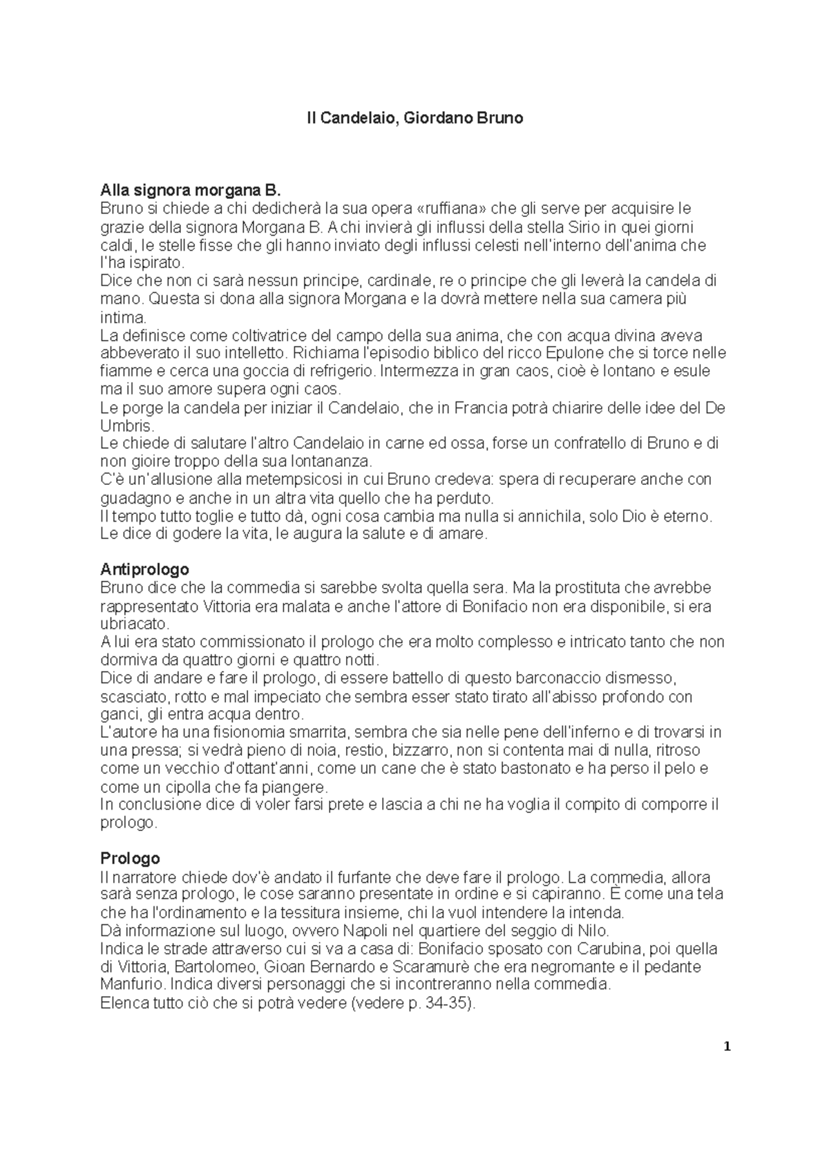 Candelaio-giordano-bruno-riassunto - Il Candelaio, Giordano Bruno Alla ...