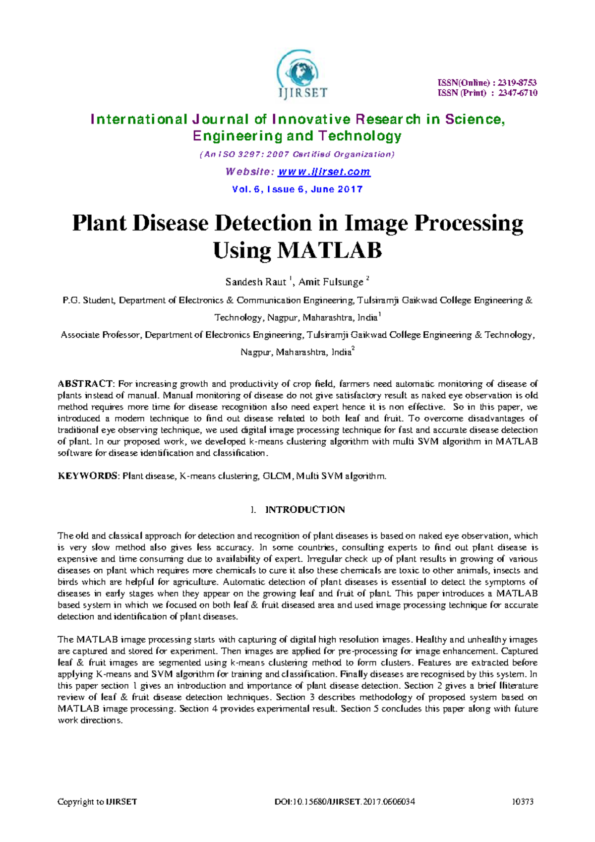 34 Ijirset final Paper paper ID IJ60606163 - ISSN (Print) : 2347- 6710 ...