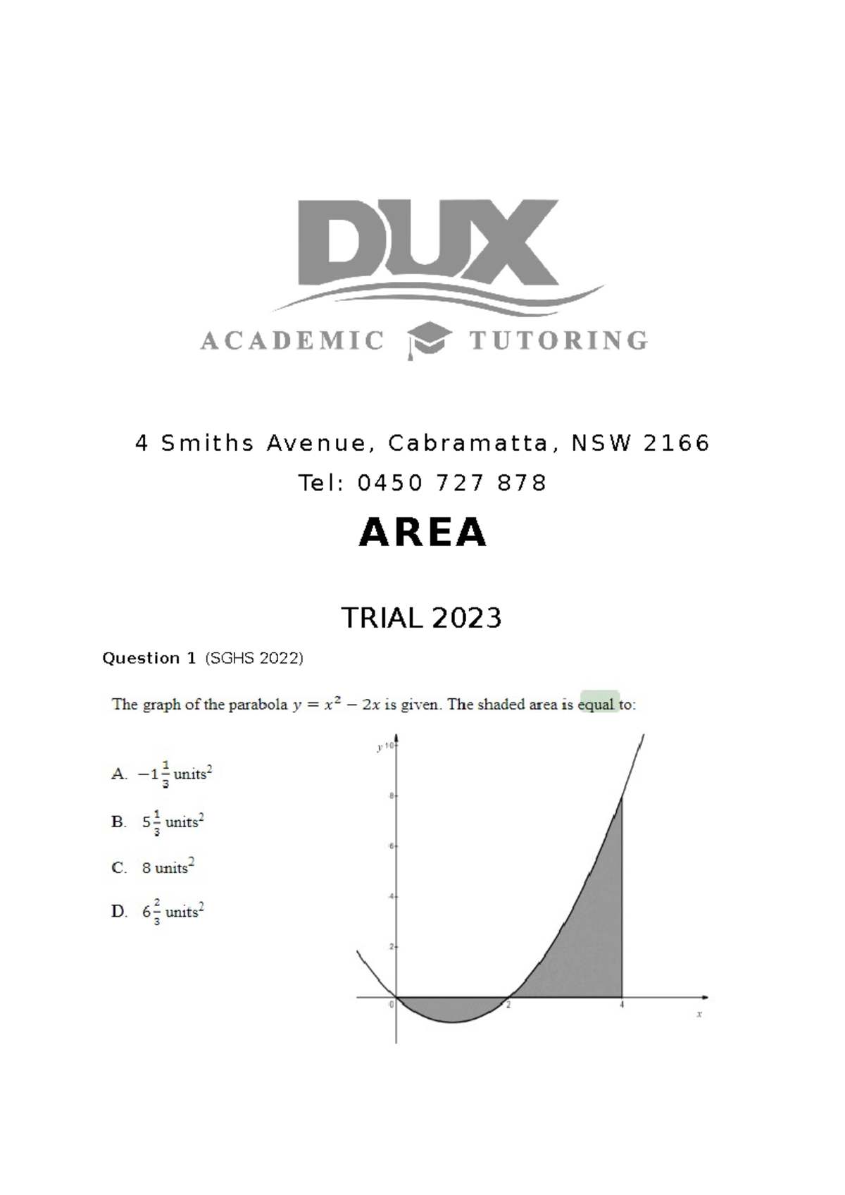 12 - Area Trial - Area - 4 S m i t h s Av e n u e , C a b r a m a t t a ...
