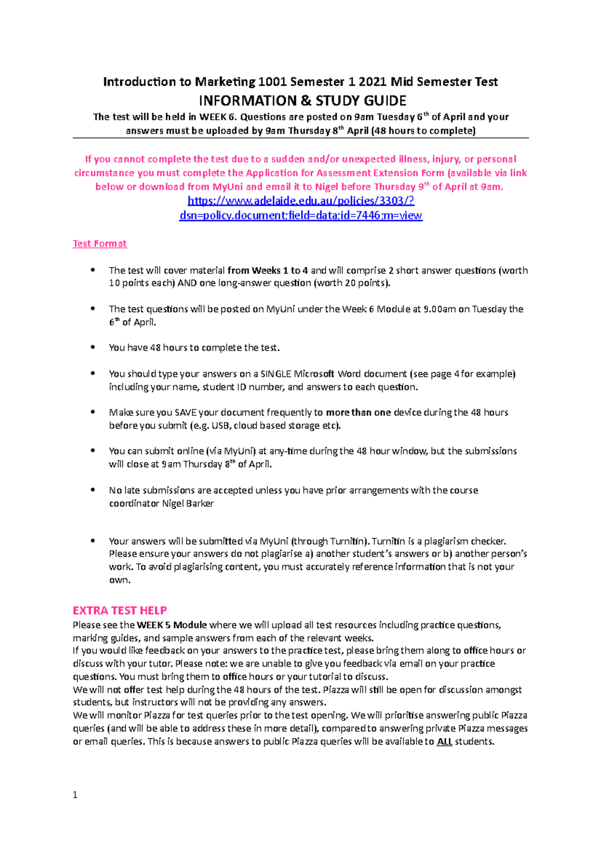 Introduction to Marketing Test Study Guide - Introduction to Marketing ...