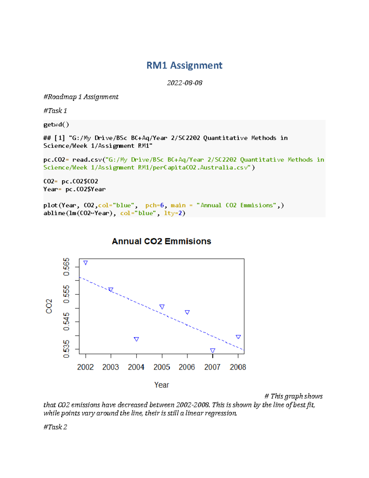 RM1 Assignment - RM1 Assignment 2022-08- #Roadmap 1 Assignment #Task 1 ...