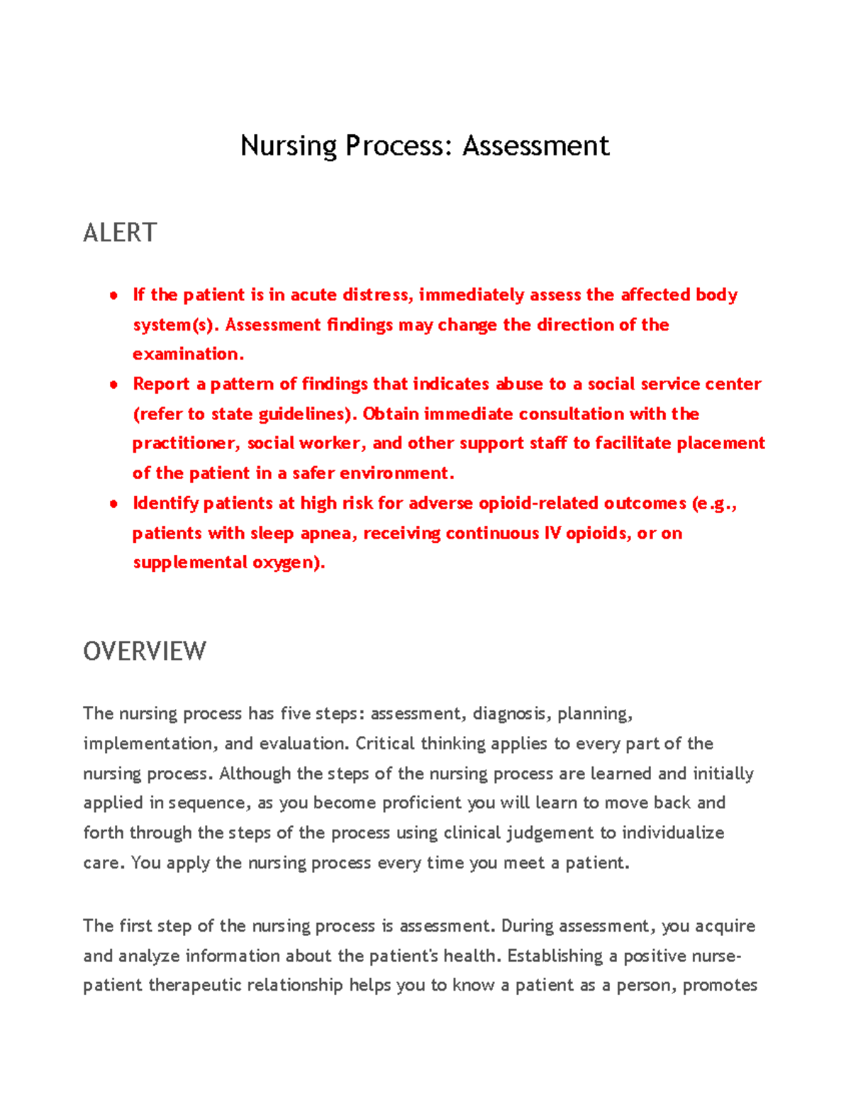 The Nursing Process - Overview/Facts, Steps/Procedures, Documentation ...