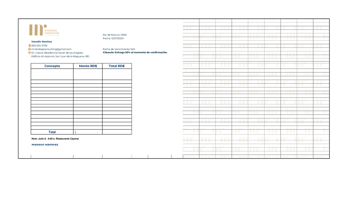 Modelo Factura 2 - fhju - RELACIONES HUMANAS - UTESA - Studocu