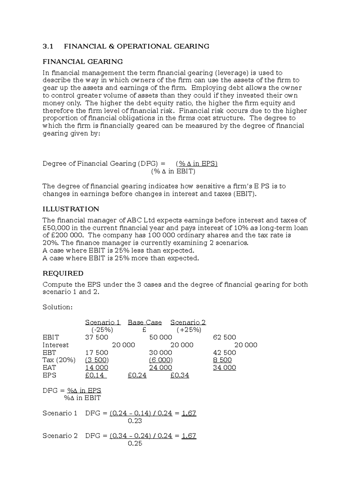 Modelling Cost of Capital-1 - 3 FINANCIAL & OPERATIONAL GEARING ...