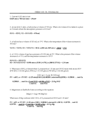 Chapter 1 - Measurements Problem Set Answer - CHEM 1140 Group Problem ...