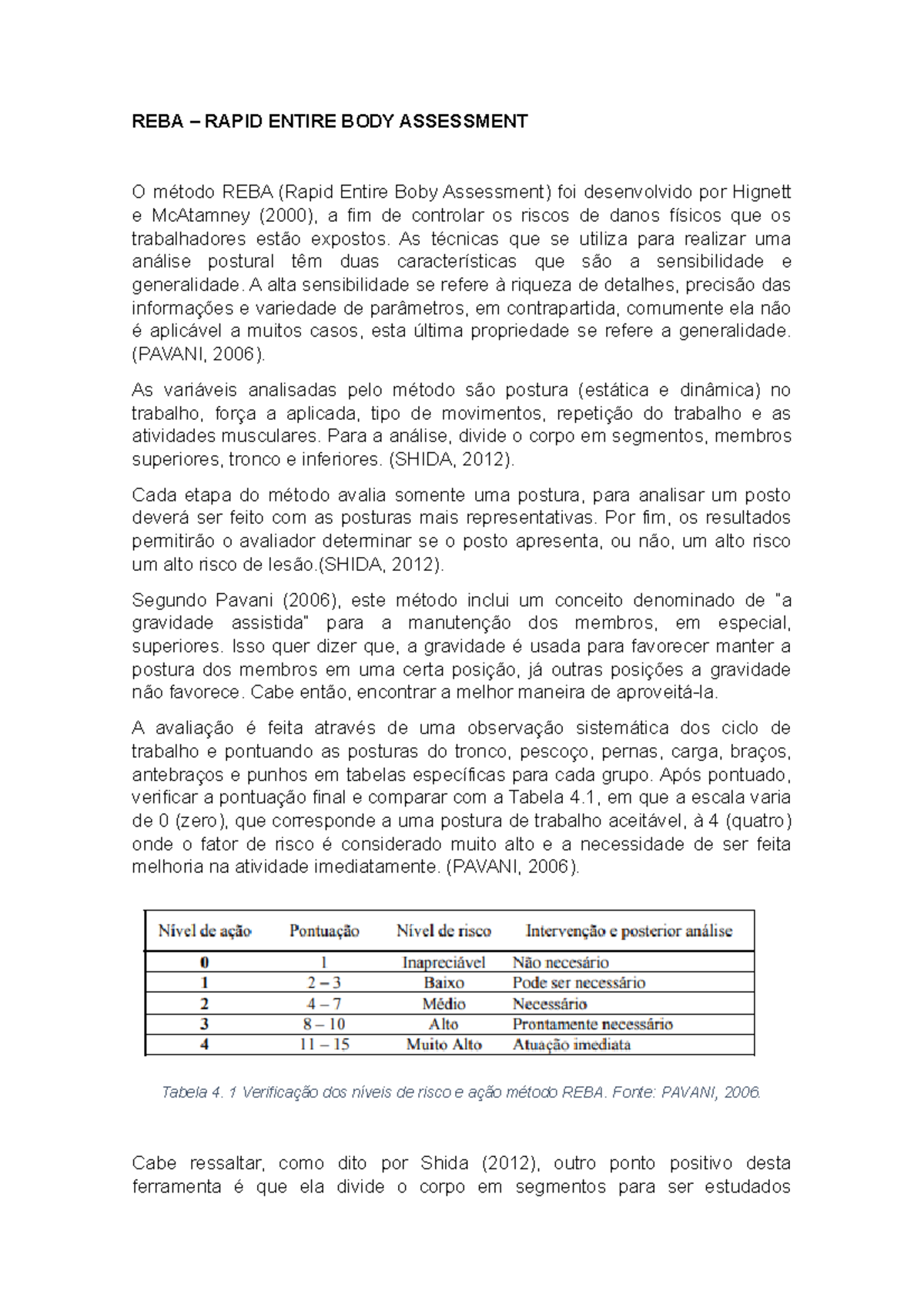 [Ergonomia] - Método REBA - REBA – RAPID ENTIRE BODY ASSESSMENT O ...