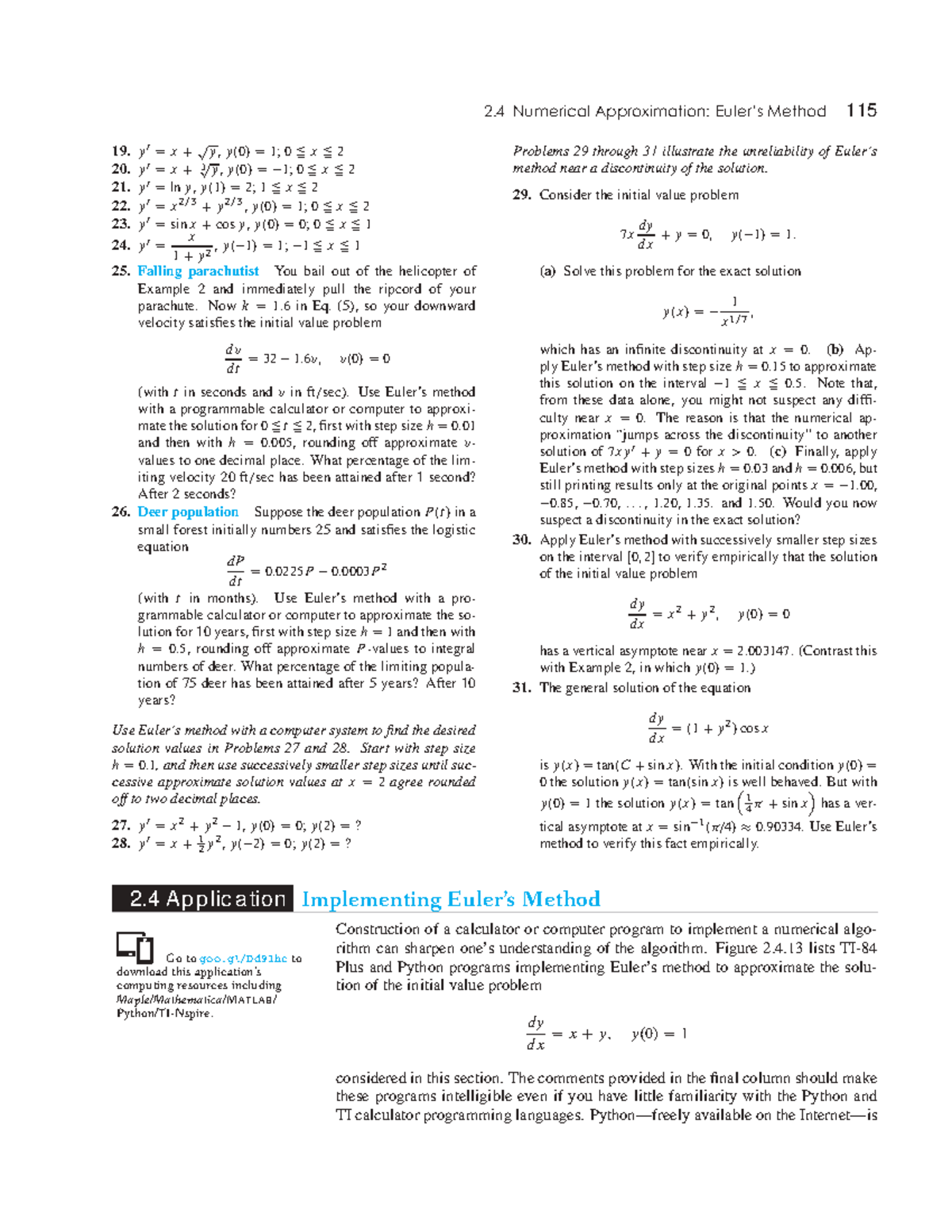 Differential-equations- (2)-44 - 2 Numerical Approximation: Euler’s Method 115 y 0 D x C py, y ...