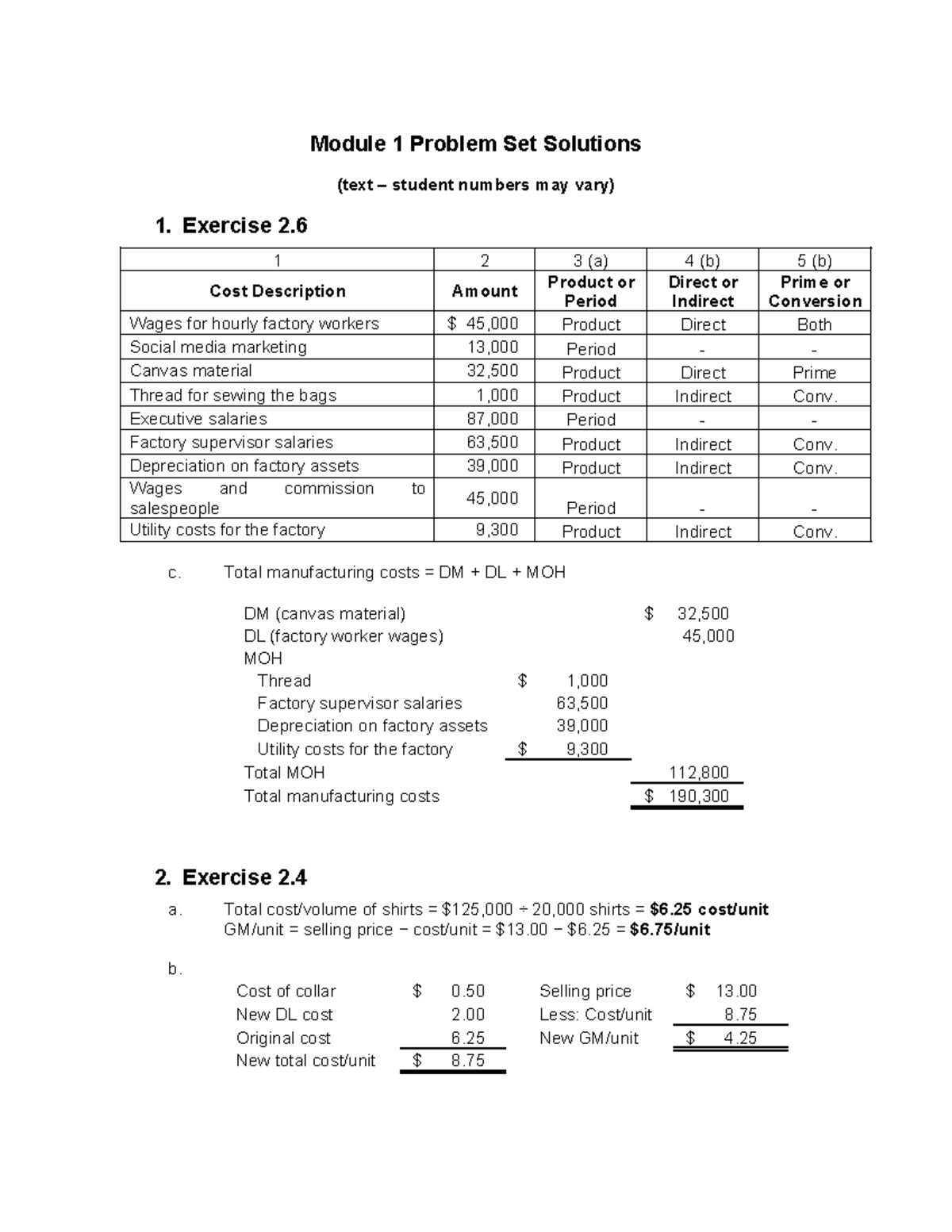 Module 1 Sample Problem Set Solutions - Module 1 Problem Set Solutions (text – student numbers ...
