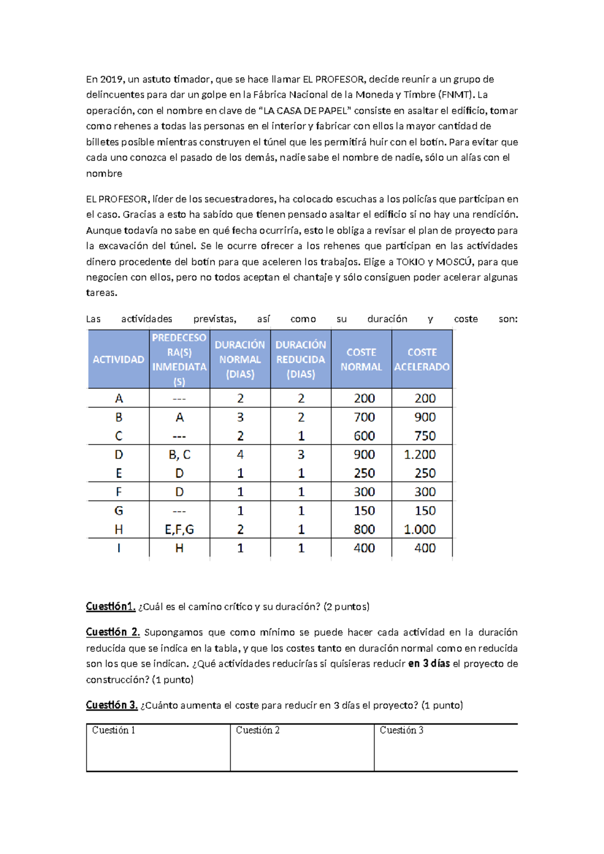 El timador - Ejemplo de ejercicio de clase - En 2019, un astuto timador ...