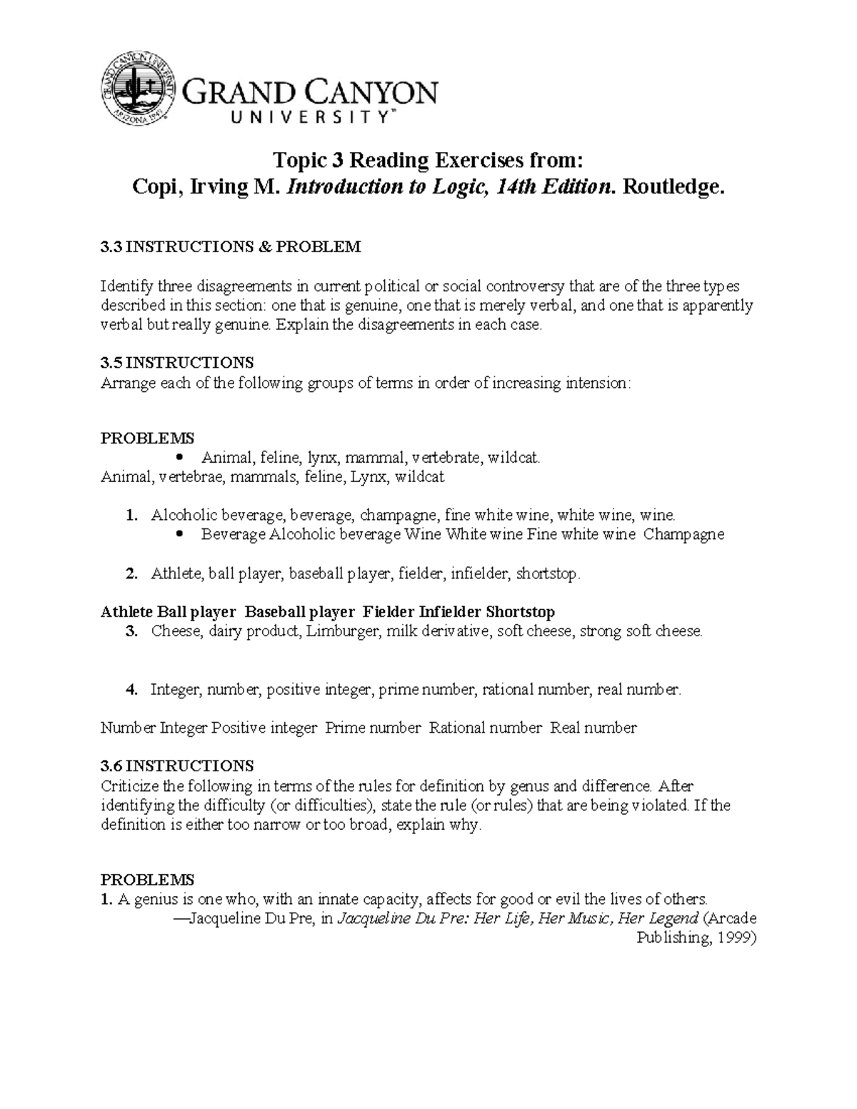COM-362 T3 Thank-God S^ - Topic 3 Reading Exercises from: Copi, Irving ...