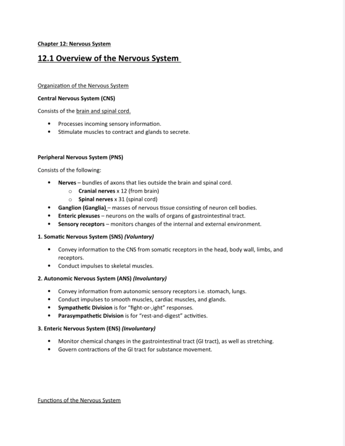 Nervous Tissues - Summary Principles of Anatomy and Physiology - BS ...
