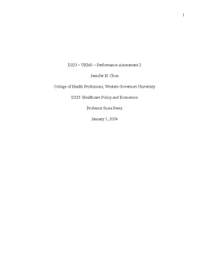 D223 Task 2 - Performance assessment task paper attempt 2 - D223 – UKM1 ...
