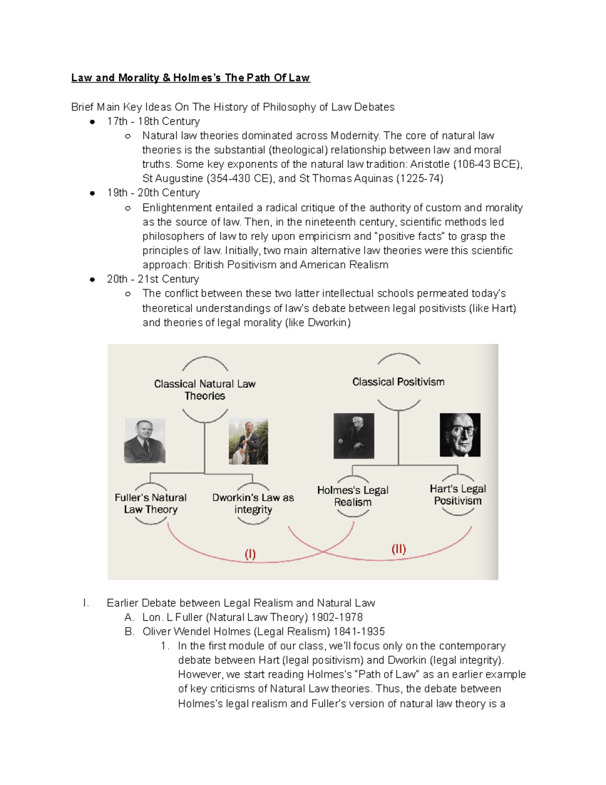 Phil 344 week one notes - Law and Morality - Law and Morality & Holmes ...