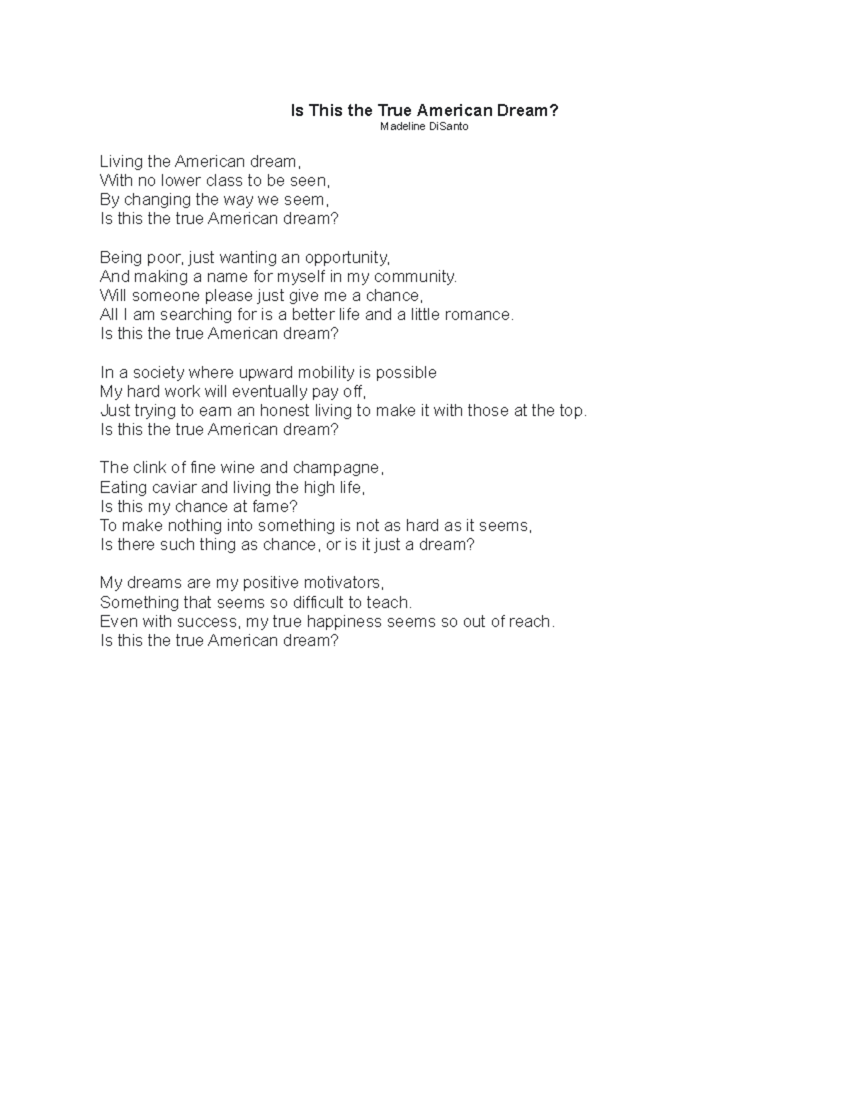 American dream poem - great gatsby poem - Is This the True American ...