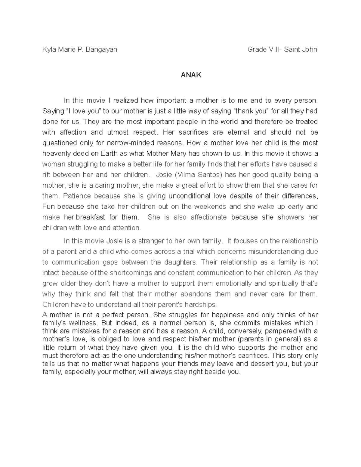 318538078 ANAK Reflection docx - Kyla Marie P. Bangayan Grade VIII ...