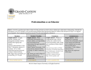 Classroom Procedures Rules Consequences and Rewards - ELM-250 - GCU ...