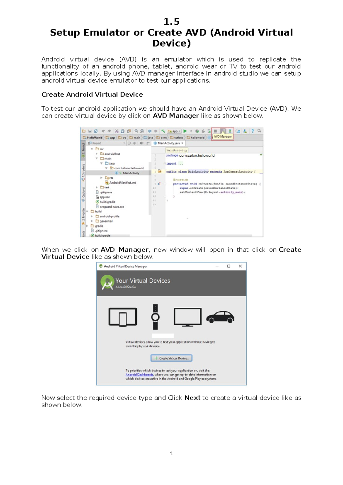 1.5. Setup Emulator or Create AVD - 1. Setup Emulator or Create AVD (Android Virtual Device ...