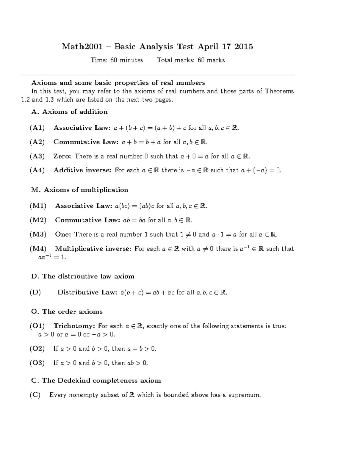 BA-2015-test - preparations for exam - Math2001 – Basic Analysis Test ...