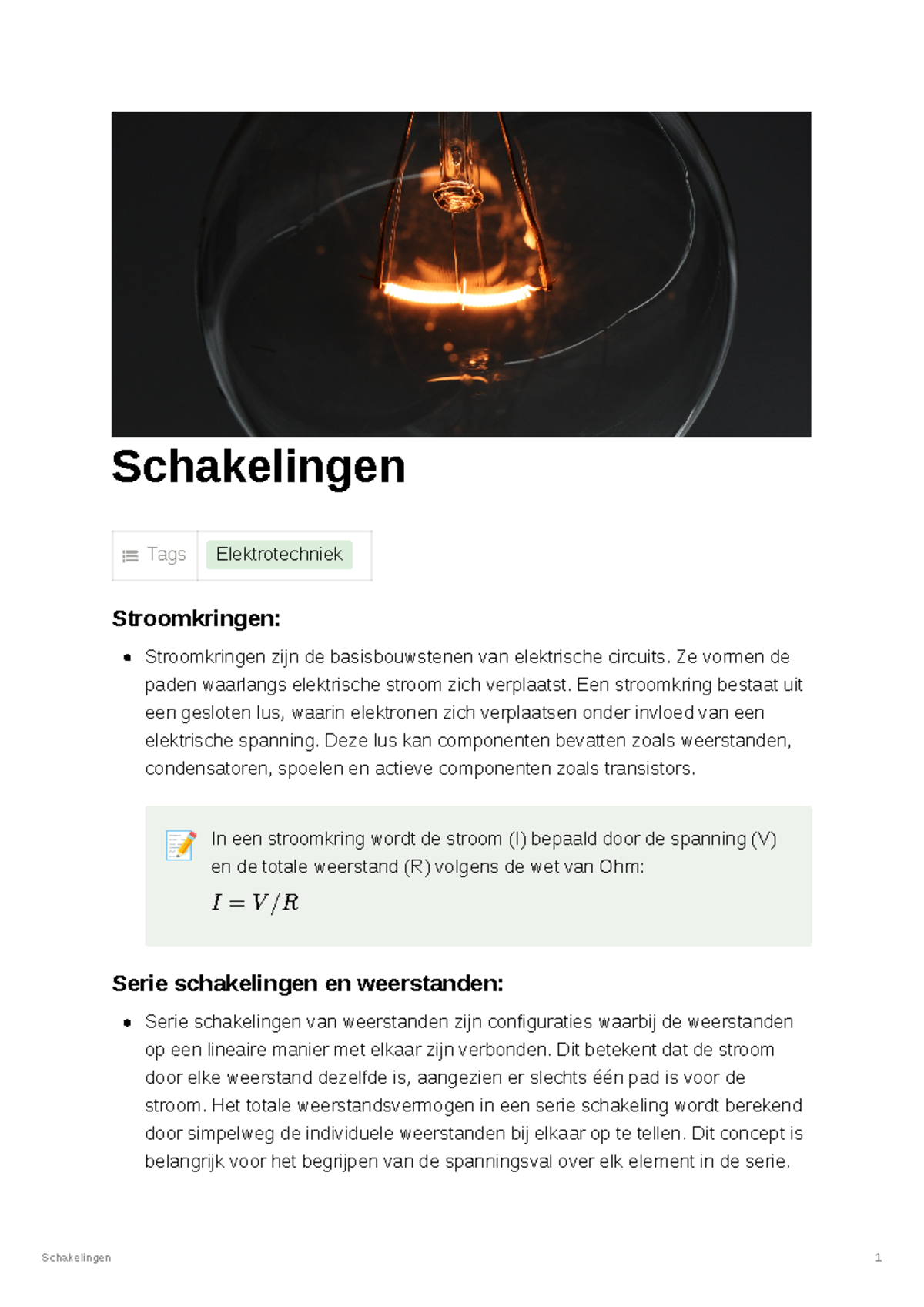 Elektrotechniek Schakelingen - Schakelingen Tags Elektrotechniek Stroomkringen: Stroomkringen ...