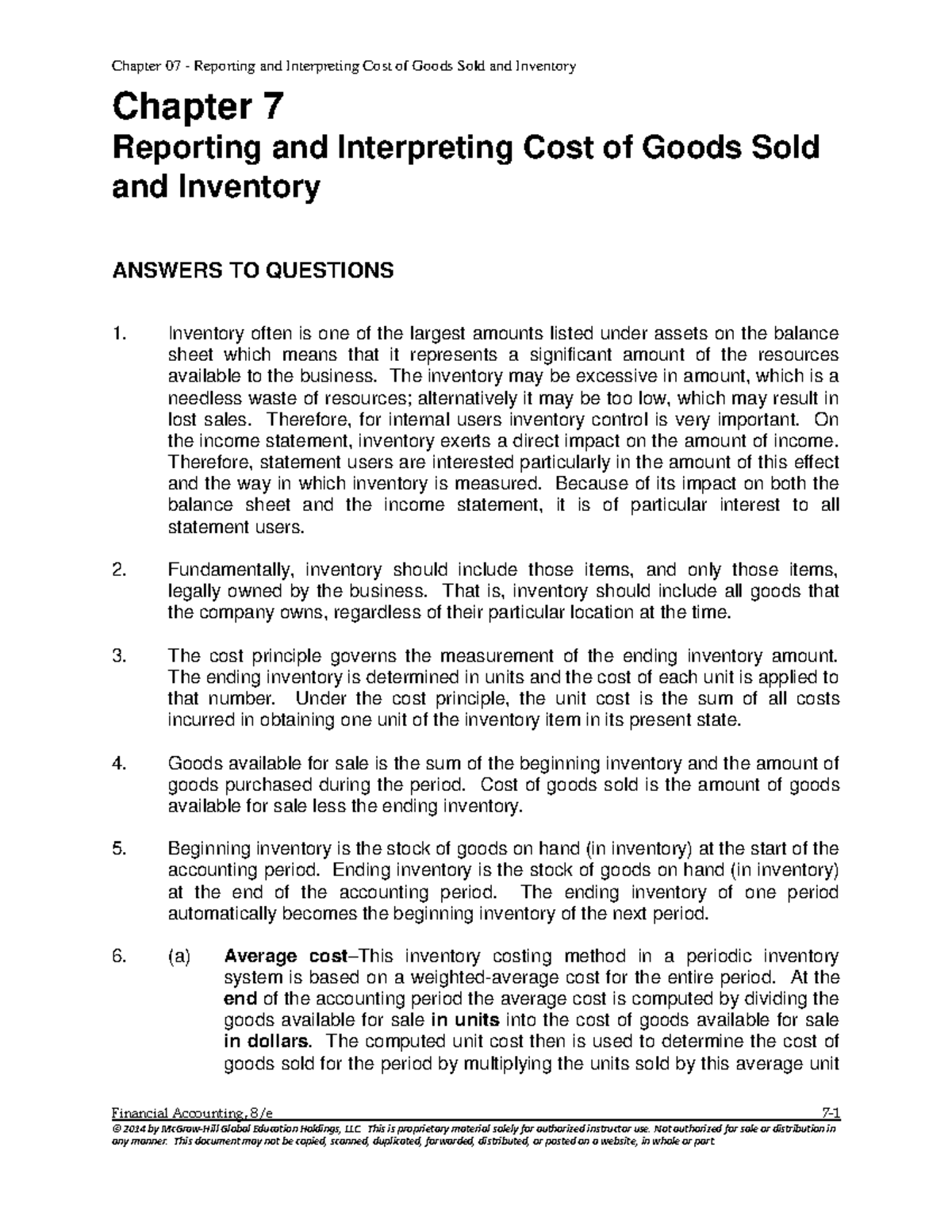 Solution Manual Financial Statements and Business Decisions Ch07 ...