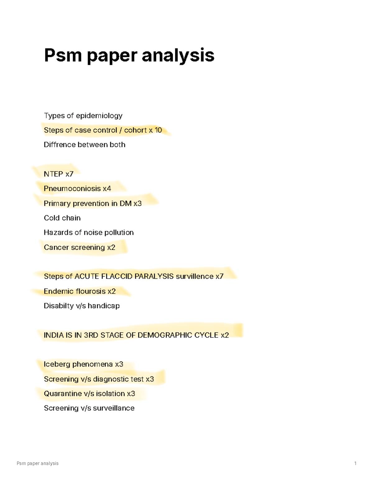 Psm paper analysis - Psm imp list - Psm paper analysis Types of ...
