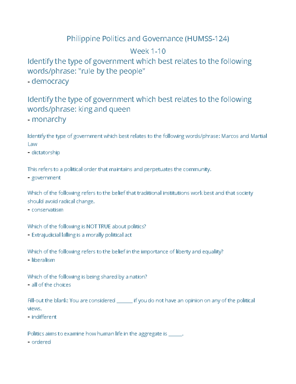 Scribd - Polgov - Philippine Politics and Governance (HUMSS-124) Week 1 ...