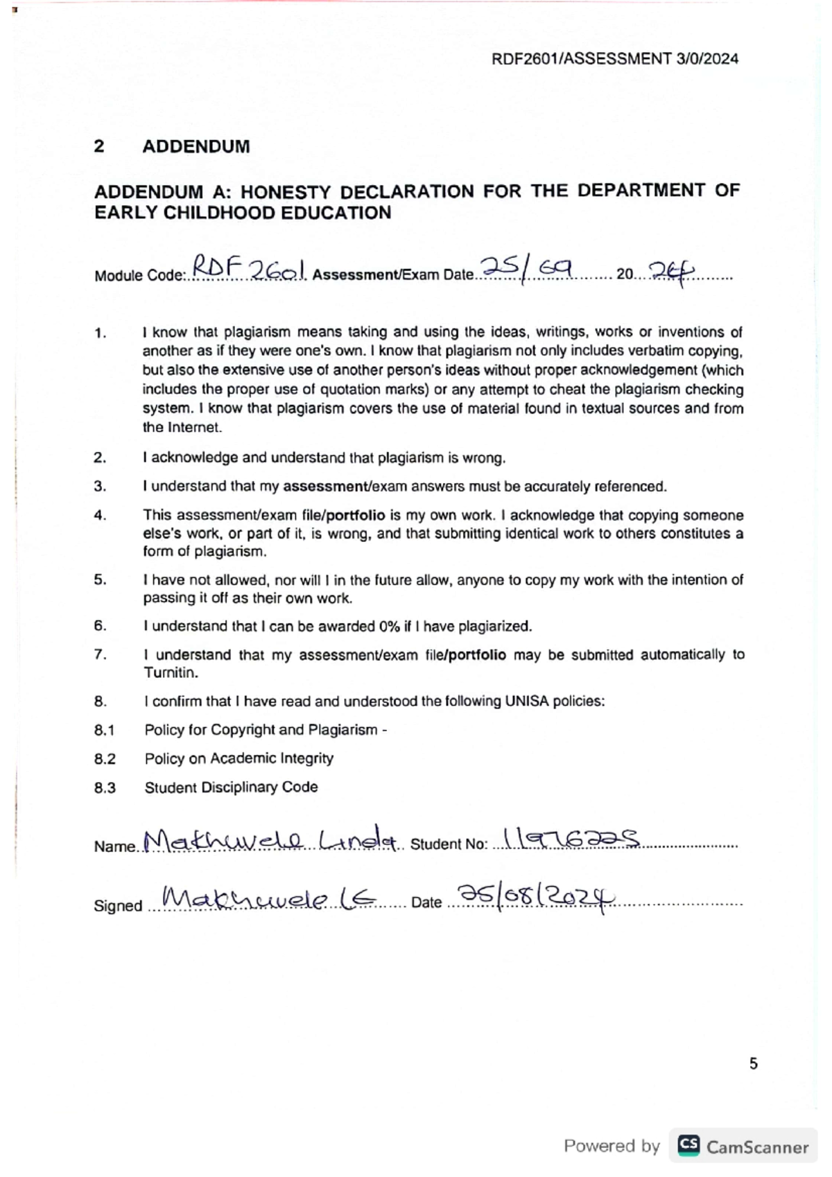 To Word 09-25-2024 19 - Very useful - 2 ADDENDUM ADDENDUM A: HONESTY ...