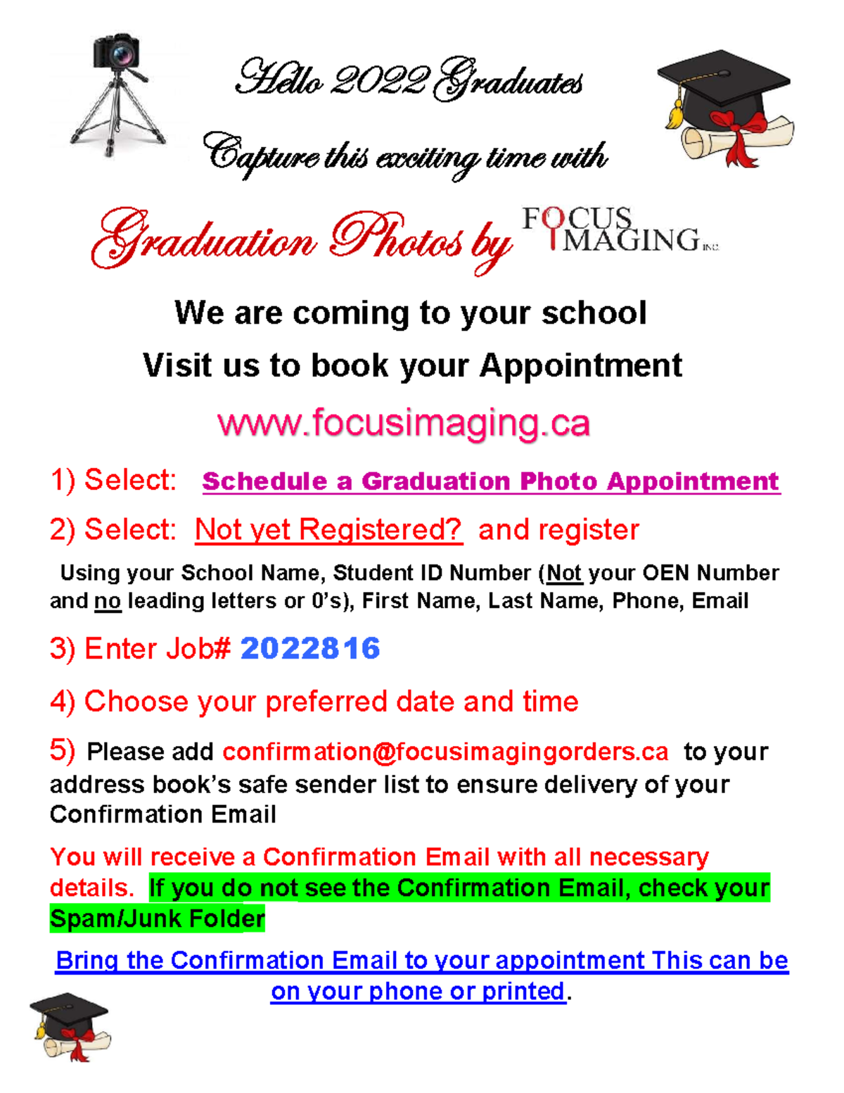 Focus Imaging Graduation Photo Flyer - Hello 2022 Graduates Capture ...