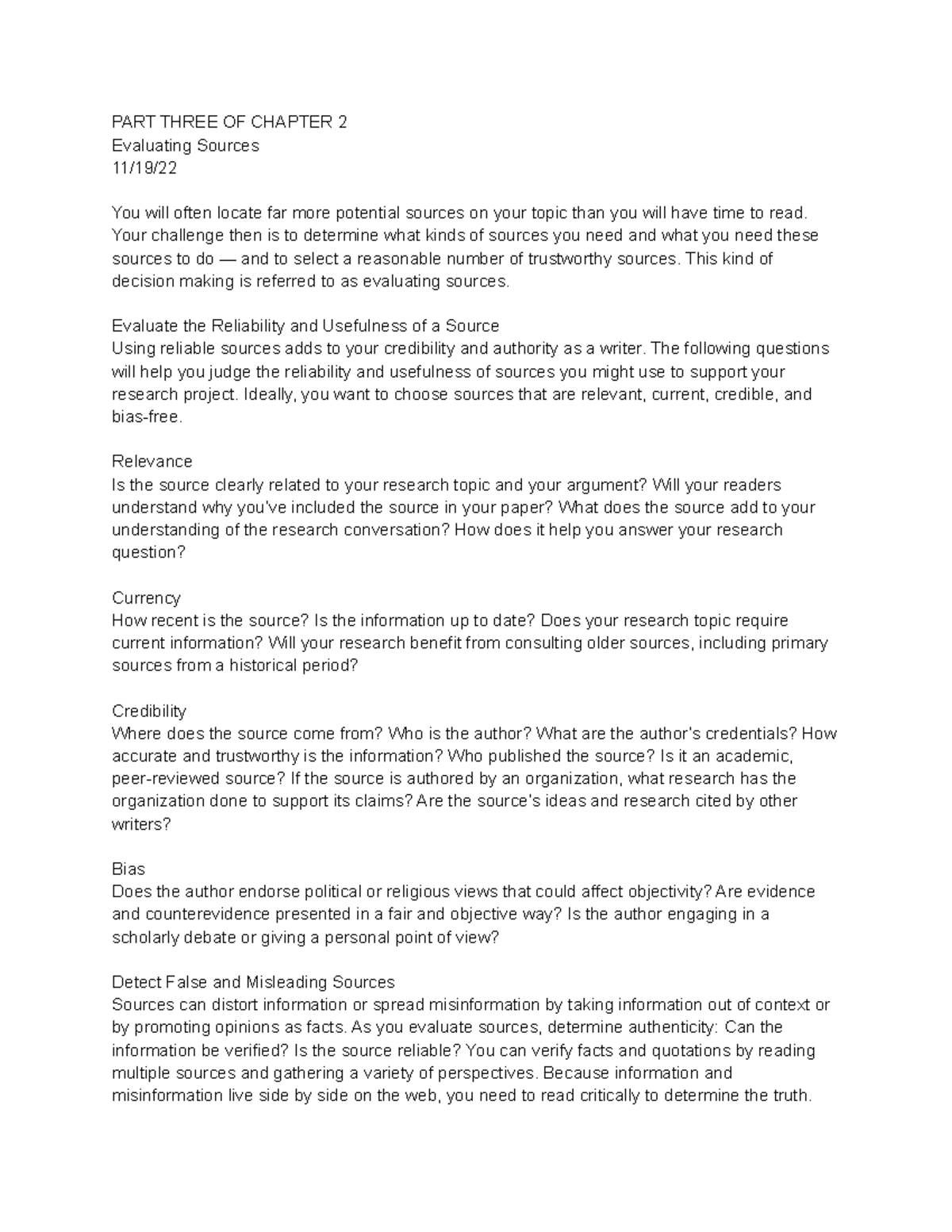 Rhetoric English Notes (17) - PART THREE OF CHAPTER 2 Evaluating ...