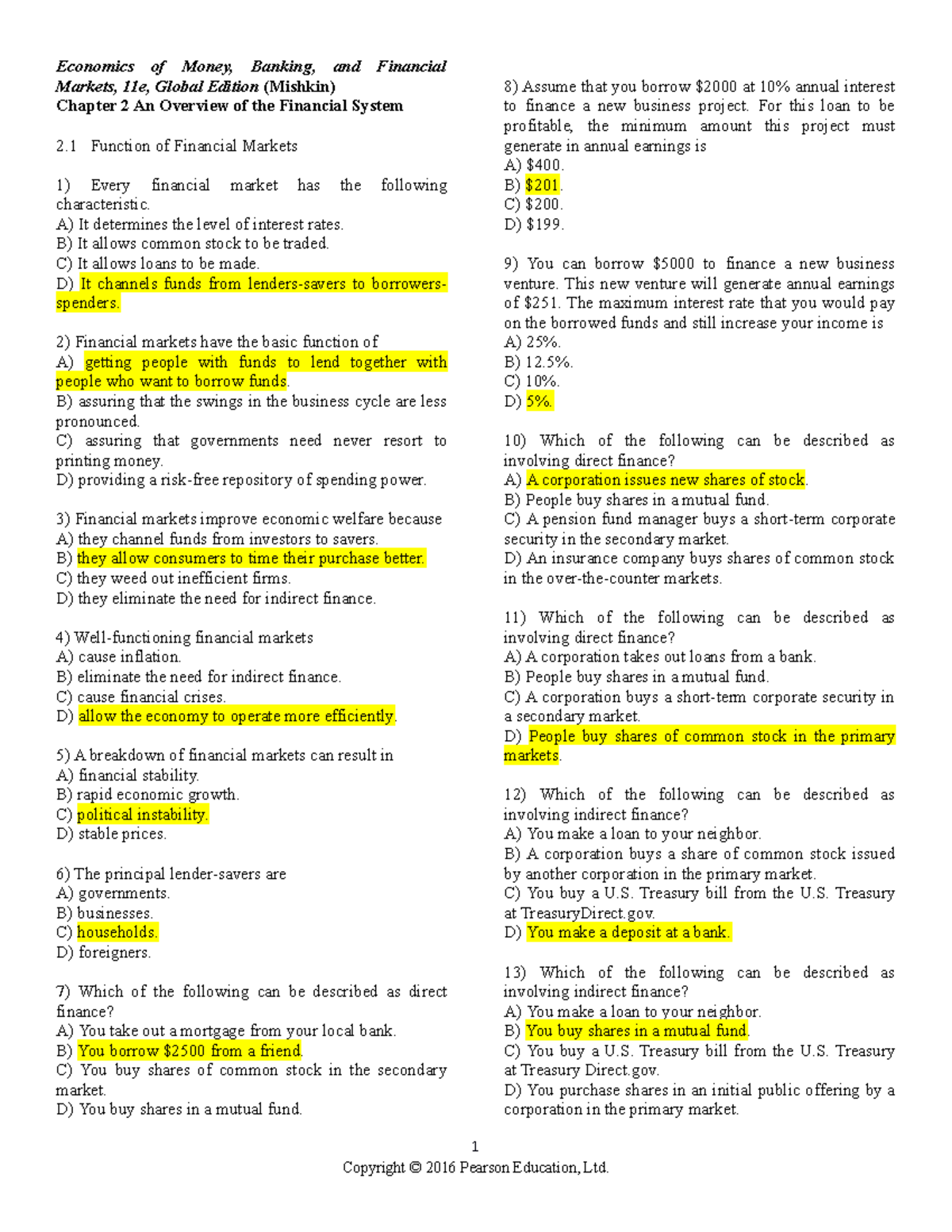 Ch2 - ACC - Economics of Money, Banking, and Financial Markets, 11e ...