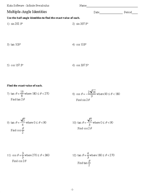 MAT 275 test1 practice - MAT 275 TEST 1 PRACTICE 1. Two direction ...