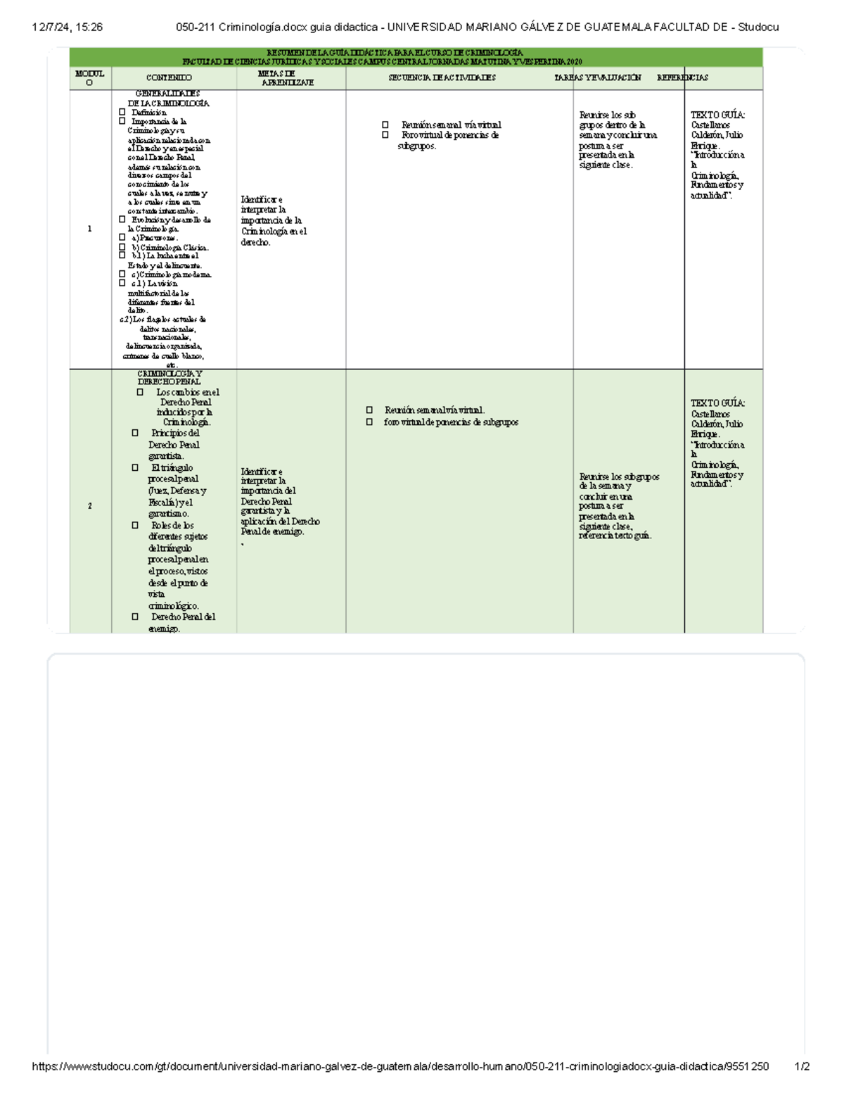 temas diversos de guia de un curso determinado por temas especificos ...