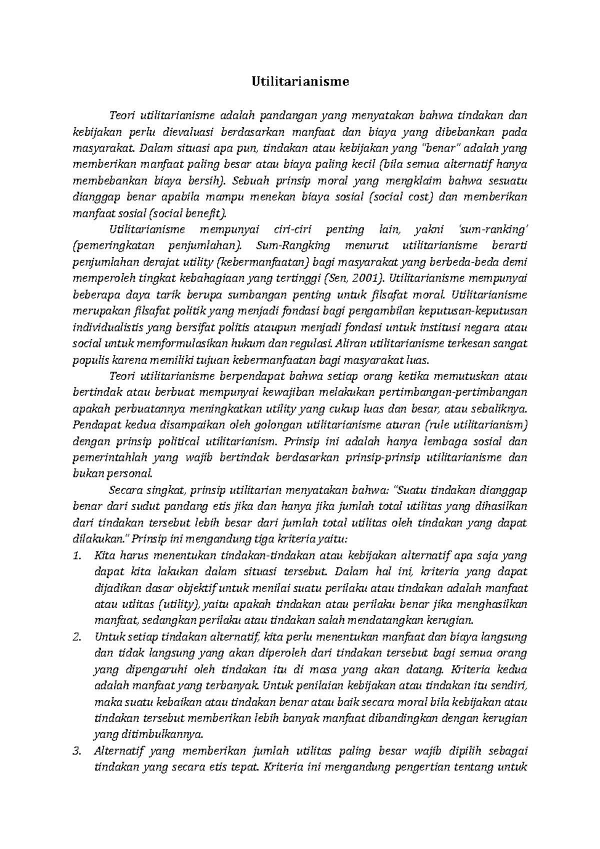 Utilitarianisme Maksud