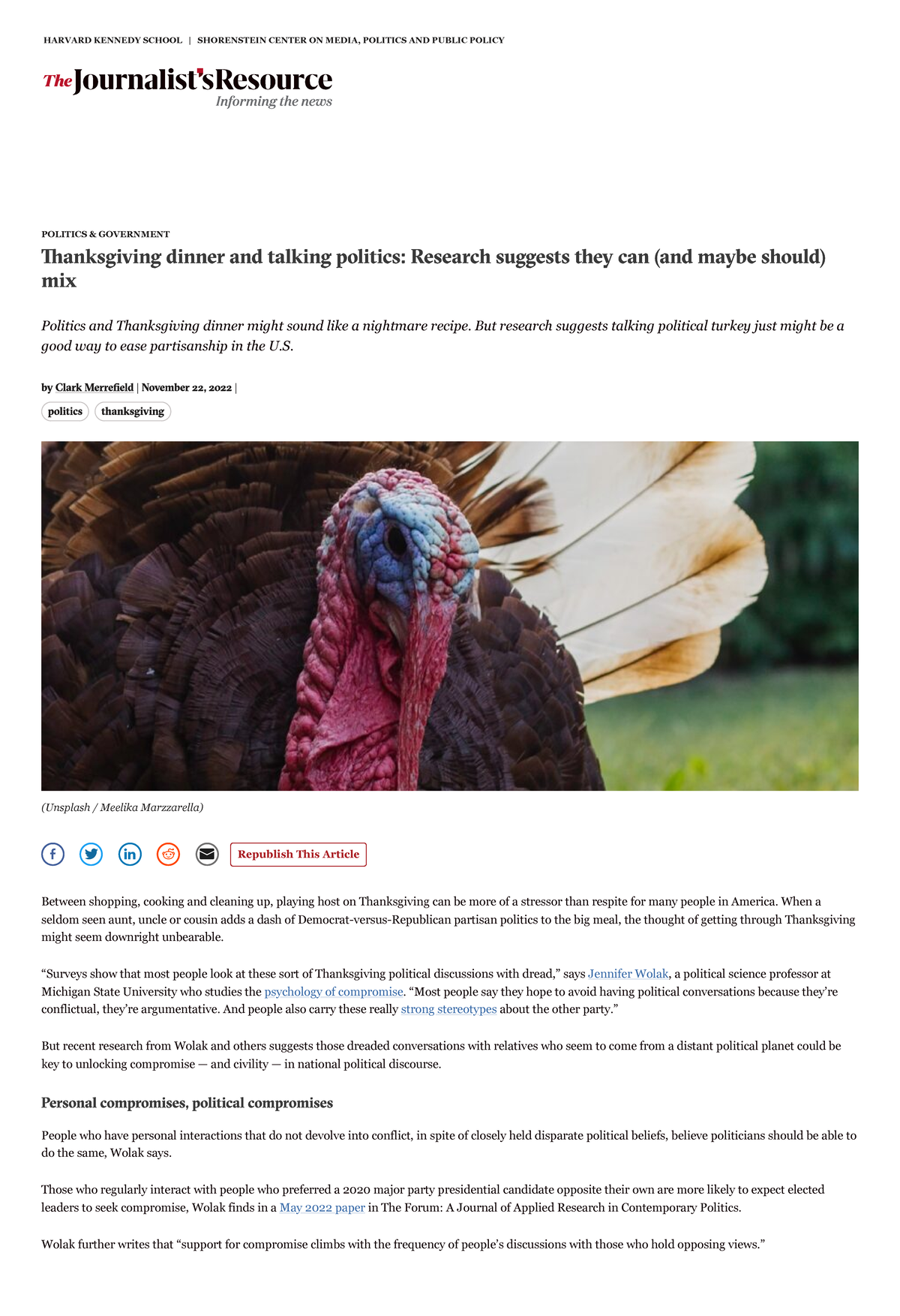 Thanksgiving and politics Research suggests they can (and should) mix ...