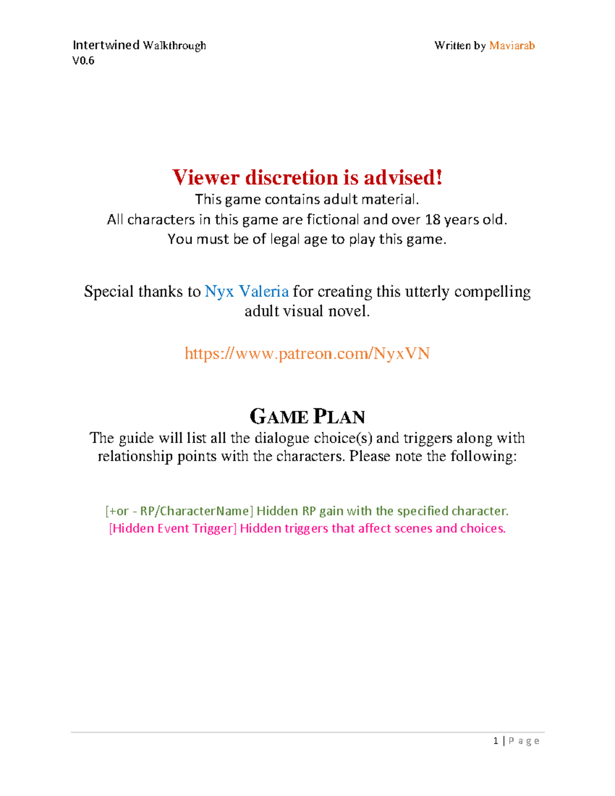Intertwined Walkthrough v0 - V0. Viewer discretion is advised! This game contains adult material ...