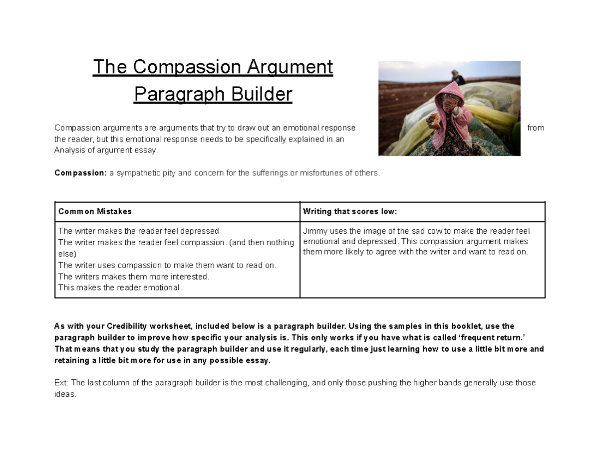 Compassion Argument - qwerty - The Compassion Argument Paragraph ...