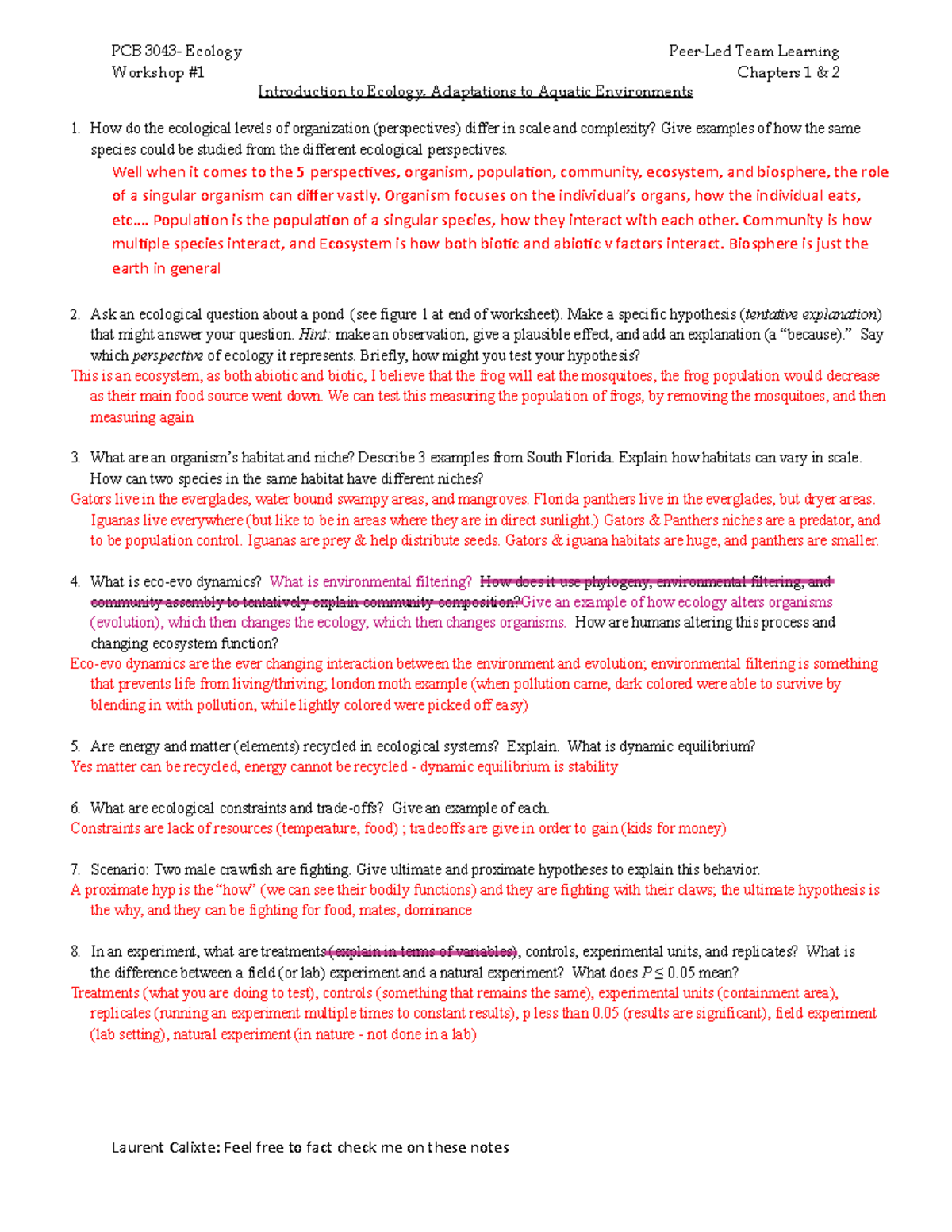 PLTL Notes - Ecology Pltl #1 (PDF) - PCB 3043- Ecology Peer-Led Team ...